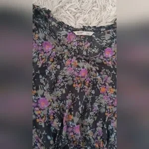 Old Navy | Dresses | Old Navy Gray Floral Print Lined Dress Sz Xl ...